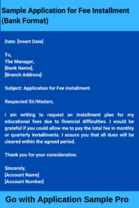 Application for Fee Installment - 10+ Samples - applicationsamplepro.com