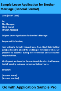 Leave Application for Brother Marriage – 10+ Samples ...