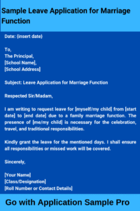 Leave Application for Marriage Function – 10+ Samples - applicationsamplepro.com