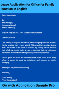 Leave Application for Office for Family Function –7+ Samples ...