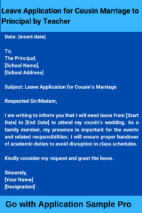 8+ Sample Leave Application for Cousin Marriage - applicationsamplepro.com