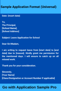 10+ Samples For Leave Application for School - applicationsamplepro.com