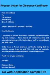 7+ Samples Application Letter for Clearance Certificate - applicationsamplepro.com