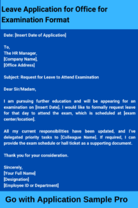 Leave Application for Office for Exam - 9+ Samples ...