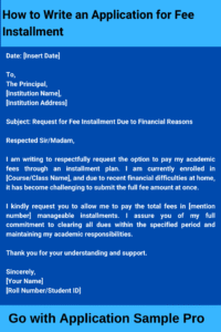 Application for Fee Installment - 10+ Samples - applicationsamplepro.com