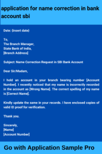 Application for Name Correction in Bank Account - 7+ Samples ...