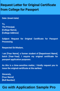9+ Request Letter for Original Certificate – Sample Formats - applicationsamplepro.com
