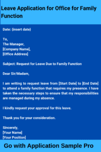 Leave Application for Office for Family Function –7+ Samples ...
