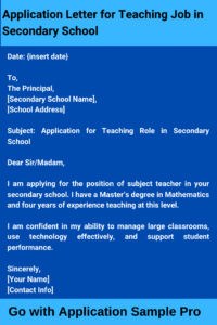 10+ Application Letter for Teaching Job – Sample - applicationsamplepro.com