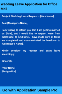 8+ Wedding Leave Application for Office – Samples ...