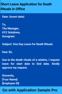 10+ Leave Application for Death Rituals in Office – Samples ...
