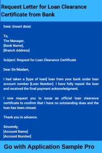 7+ Samples Application Letter for Clearance Certificate - applicationsamplepro.com