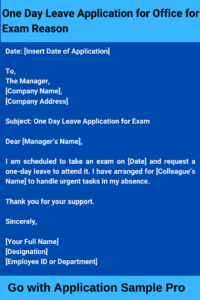 Leave Application for Office for Exam - 9+ Samples - applicationsamplepro.com