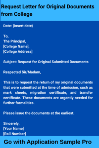 9+ Request Letter for Original Certificate – Sample Formats - applicationsamplepro.com