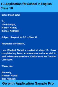 TC Application for School - 8+ Samples - applicationsamplepro.com