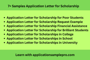 7+ Samples Application Letter for Scholarship - applicationsamplepro.com