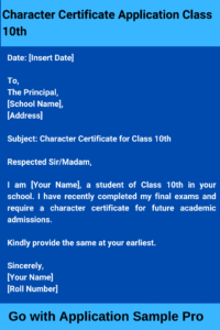 9+ Character Certificate Application –Samples - applicationsamplepro.com