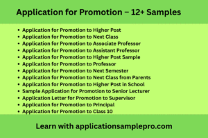 12+ Application for Promotion – Samples - applicationsamplepro.com