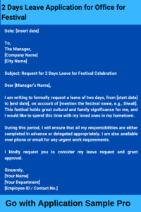 9+ Samples 2 Days Leave Application for Office - applicationsamplepro.com